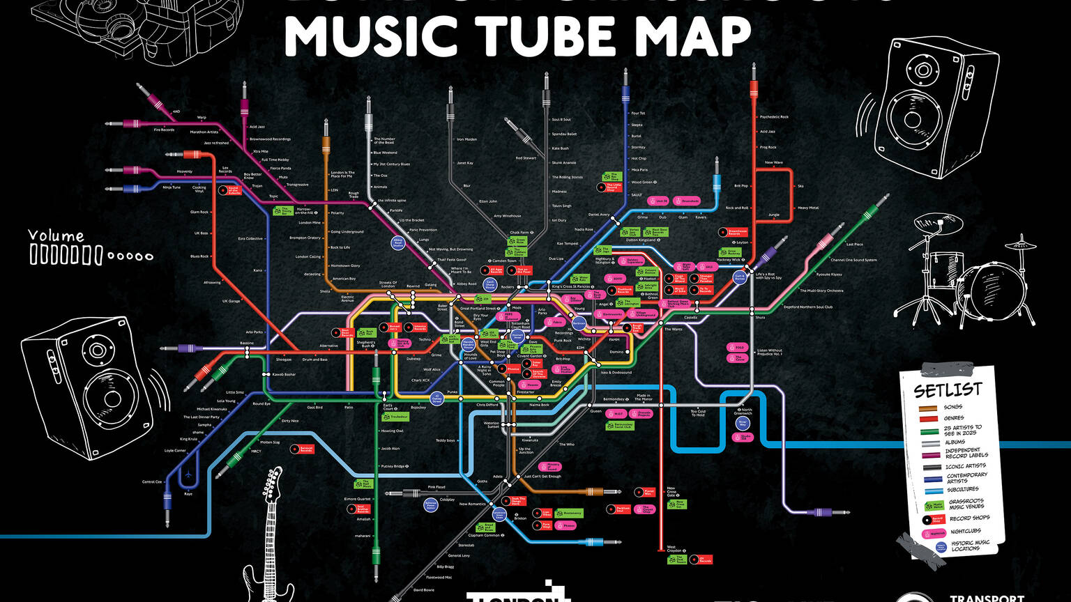 The Brand New Tube Map Celebrating London’s Grassroots Music Scene