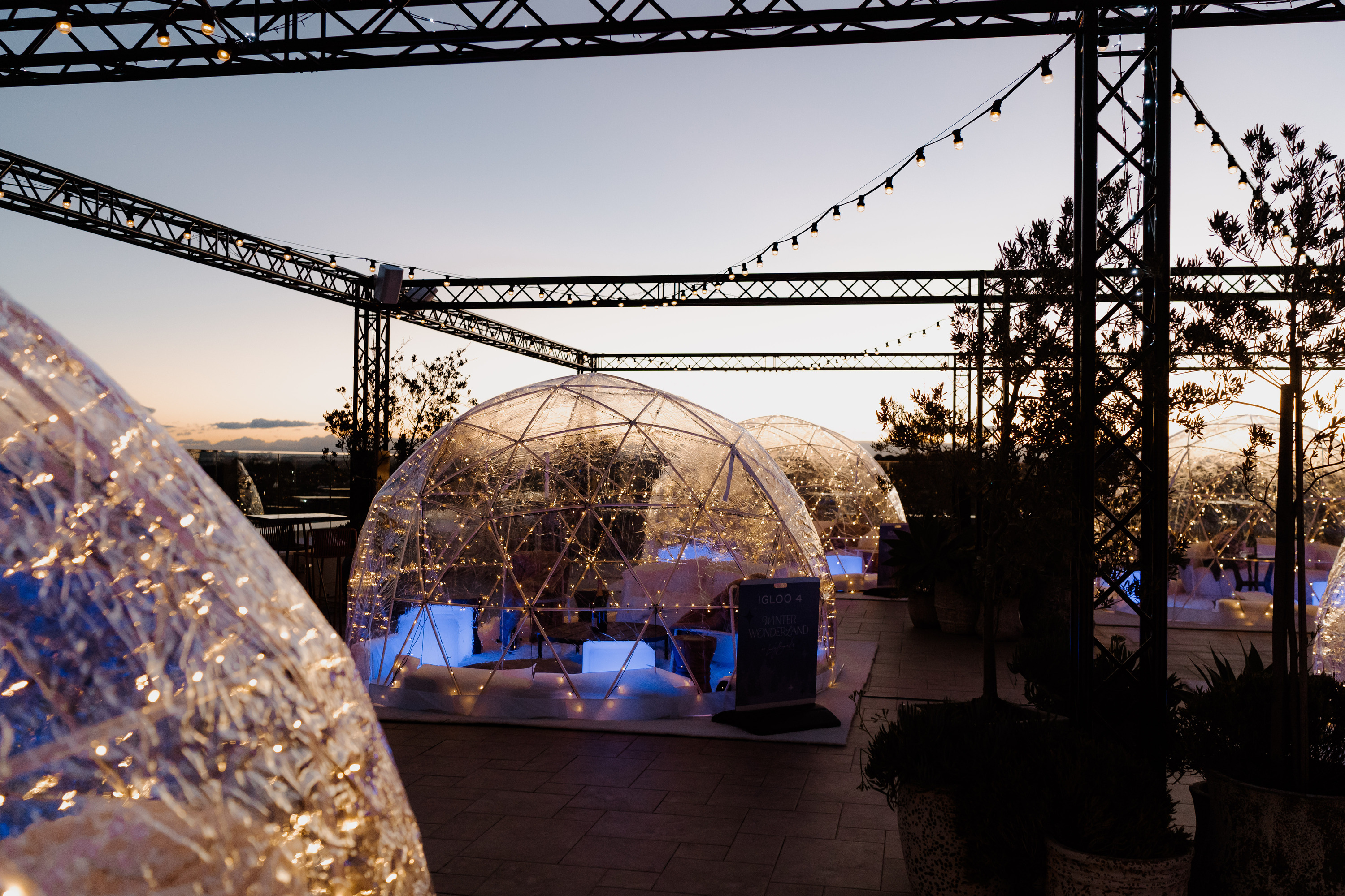 A magical winter wonderland has popped up on a rooftop in Sydney