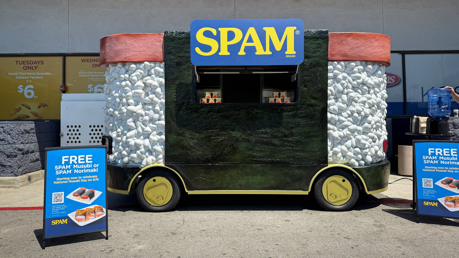 Score a freebie from this seven-foot-tall Spam musubi in L.A. today and ...