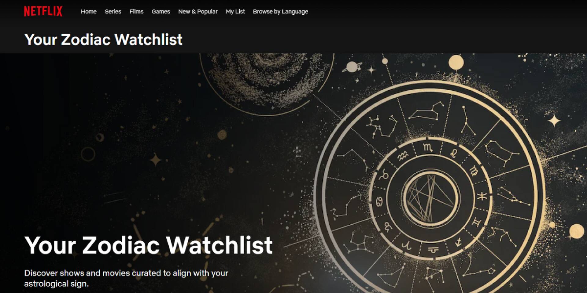 Netflix launches new Zodiac Watchlist feature to recommend you movies and shows by your star sign