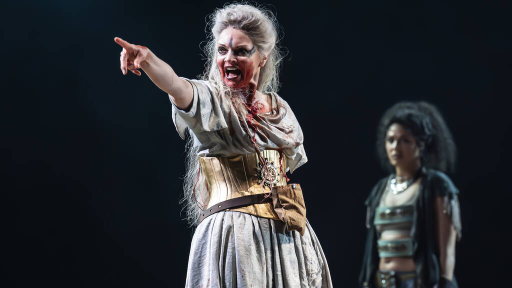 Bacchae, National Theatre Olivier review: raucous new riff on the Greek ...