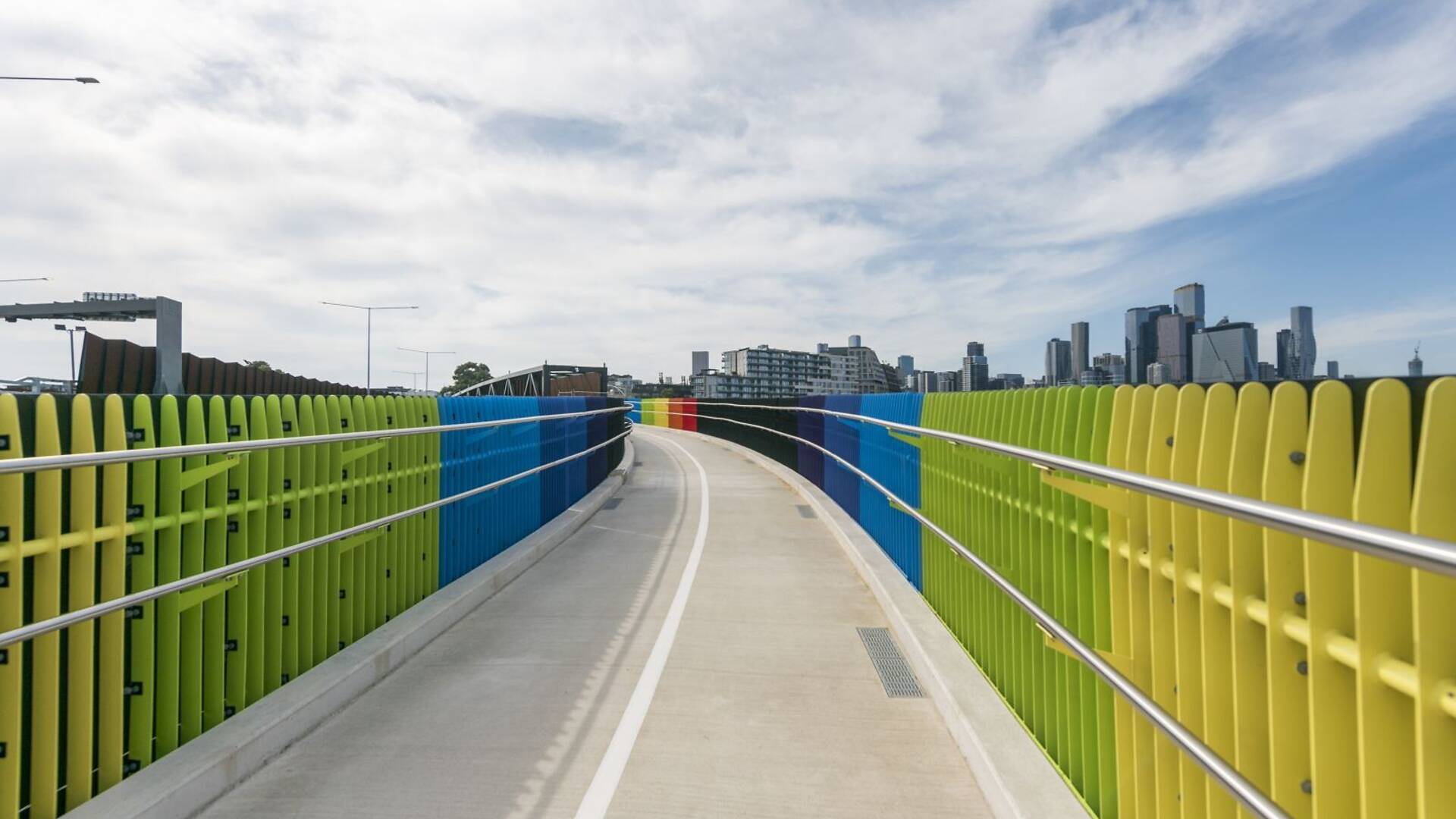 A colourful new bridge has opened in Melbourne, delivering a safer route