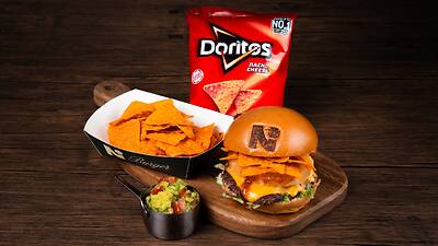 N+ Burger Just Put a Crunchy New Ingredient Inside Its Signature Bun